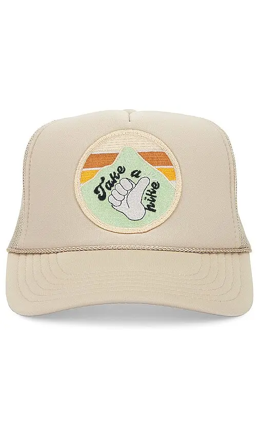 FRIDAY FEELIN Take A Hike Trucker Hat - Tan