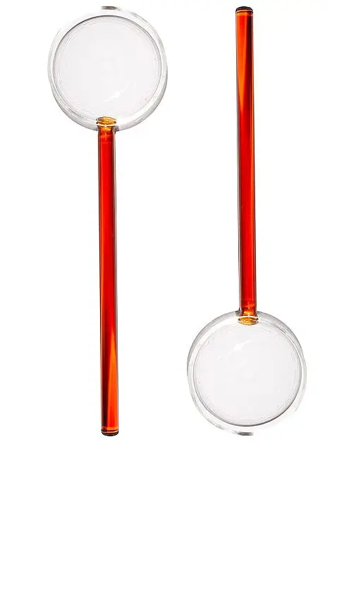 FAZEEK Salad Servers In Orange - Clear & Amber