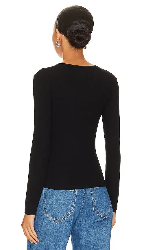 Lna Dalston Ribbed Henley Top