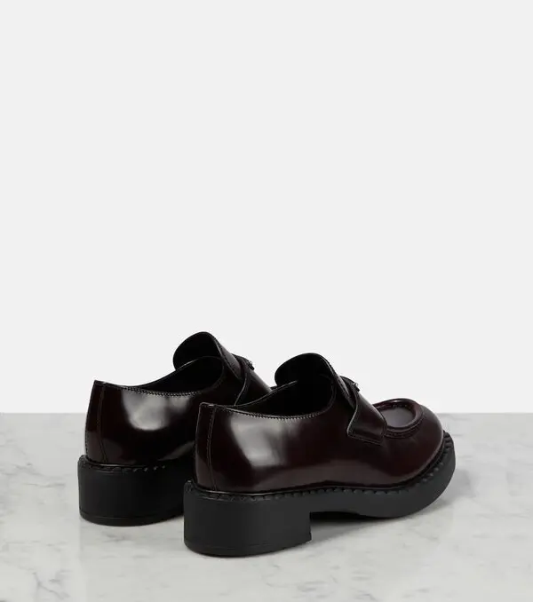Prada Logo Leather Loafers