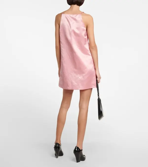 Prada Cupro-Blend Mini Dress - Pink | Editorialist