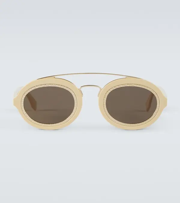 Fendi Ff Around Oval Sunglasses - White