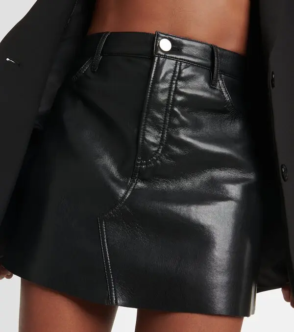 FRAME Le High 'n' Tight Leather Miniskirt