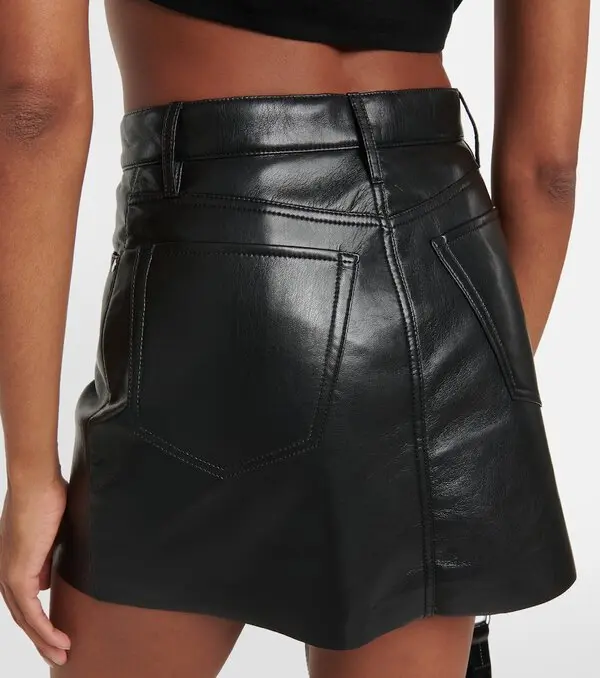 FRAME Le High 'n' Tight Leather Miniskirt
