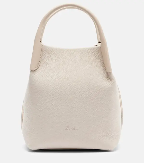 Loro Piana Bale Small Leather Bucket Bag - Beige
