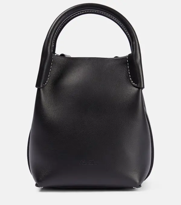 Loro Piana Bale Small Leather Bucket Bag - Black