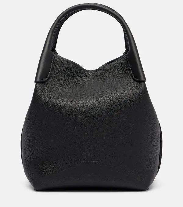 Loro Piana Bale Small Leather Bucket Bag - Black