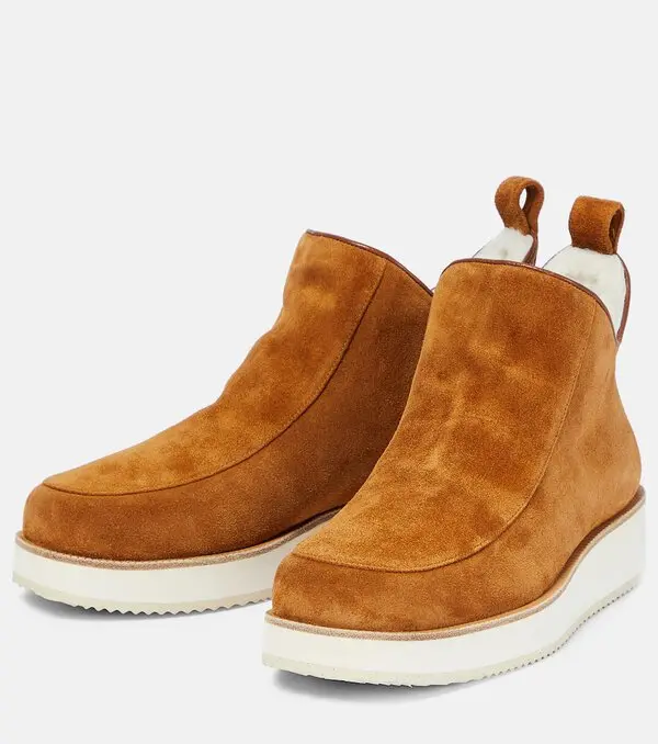 Gabriela Hearst Shearling-lined Suede Ankle Boots - Brown