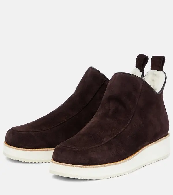 Gabriela Hearst Harry Shearling-lined Ankle Boots - Brown