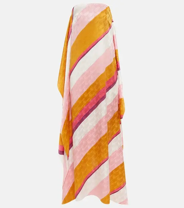 Fendi Off-Shoulder Maxi Dress In Multicoloured 30% Off