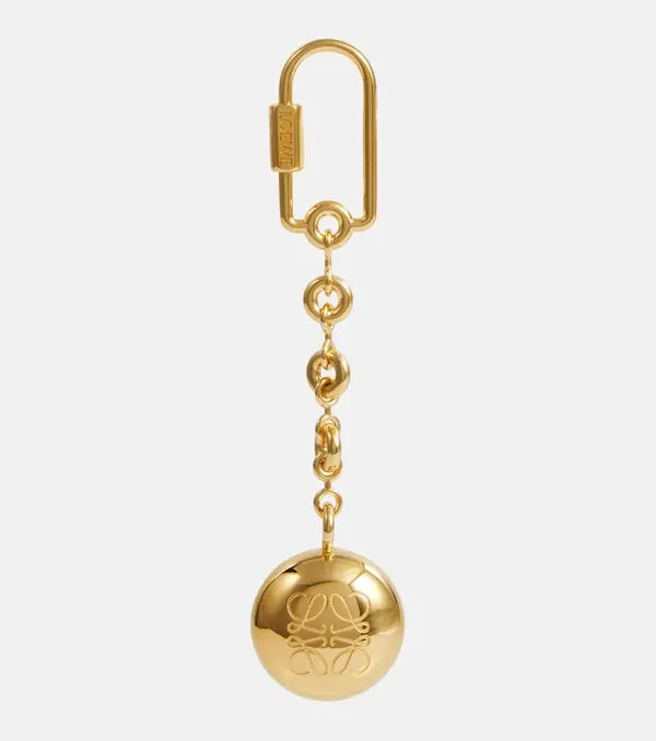 Loewe Anagram Pebble Keychain - Gold