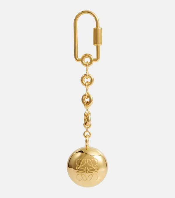 Loewe Anagram Pebble Keychain - Gold