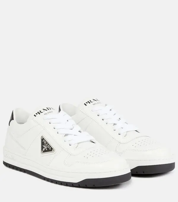 Prada Logo Leather Sneakers