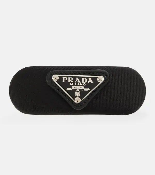 Prada Logo Hair Clip - Black