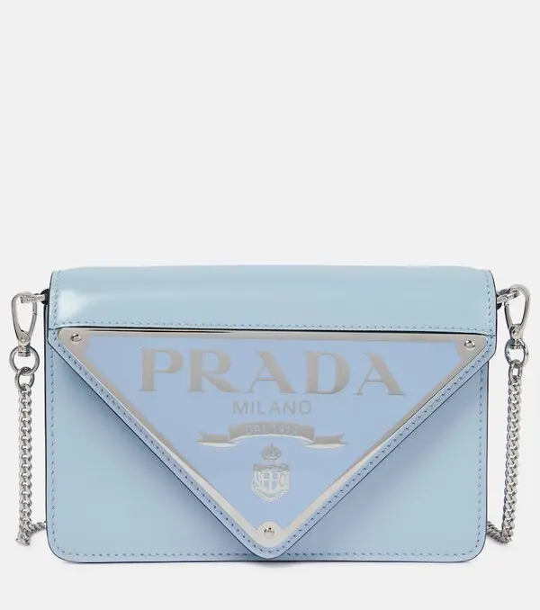 Prada Mini Leather Crossbody Bag - Blue