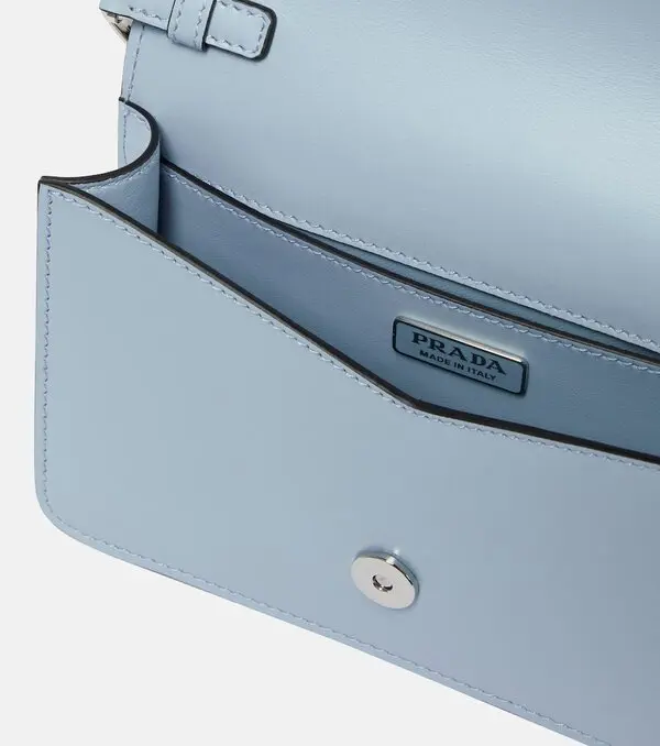 Prada Mini Leather Crossbody Bag - Blue