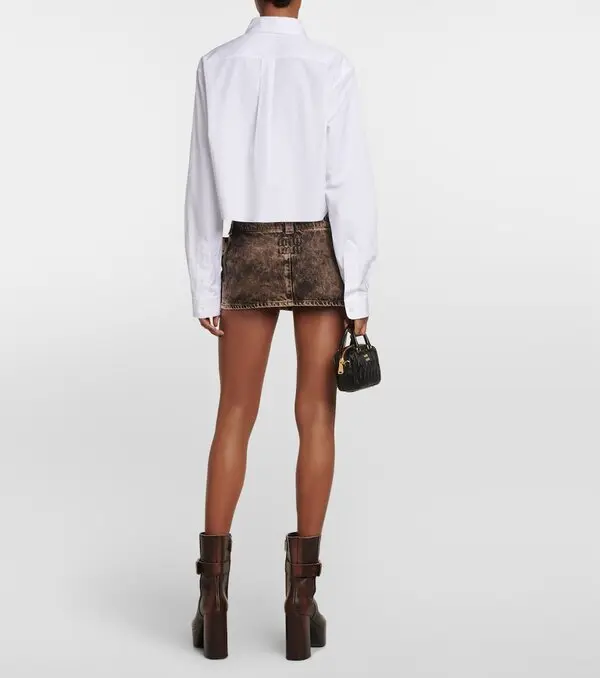 Miu Miu Mini Denim Skirt - Black