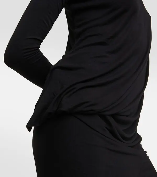 Rick Owens Draped Jersey Midi Dress
