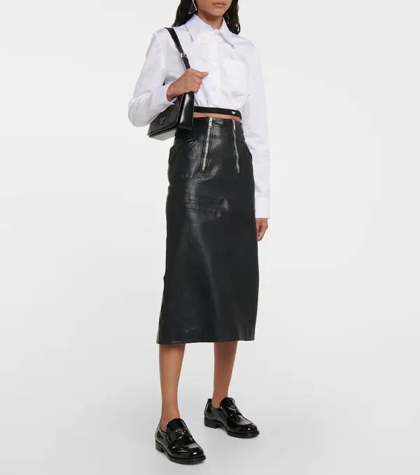 Prada Logo Patent Leather Loafers - Black
