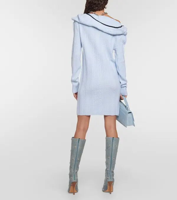Y/project Chain-embellished Wool Minidress - Blue