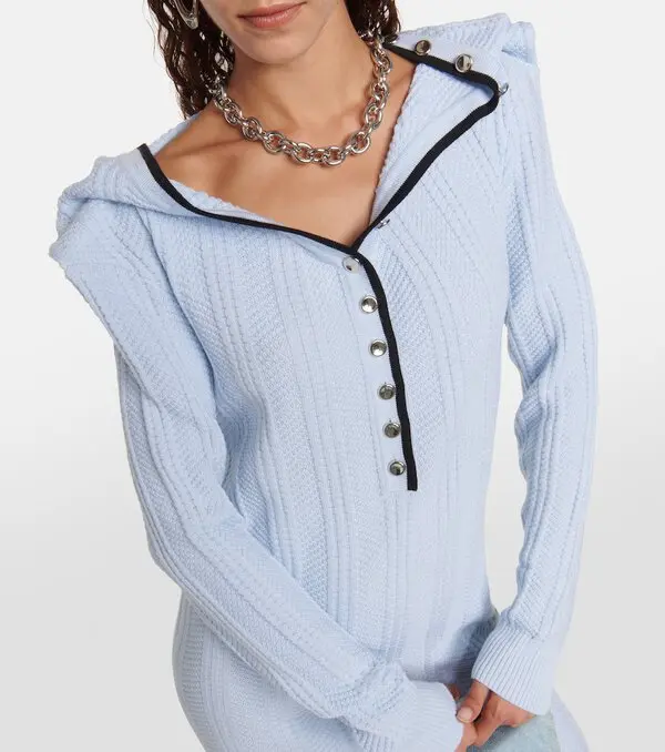 Y/project Chain-embellished Wool Minidress - Blue