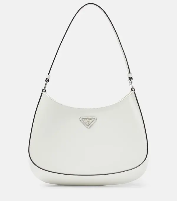 Prada Cleo Small Leather Shoulder Bag - White