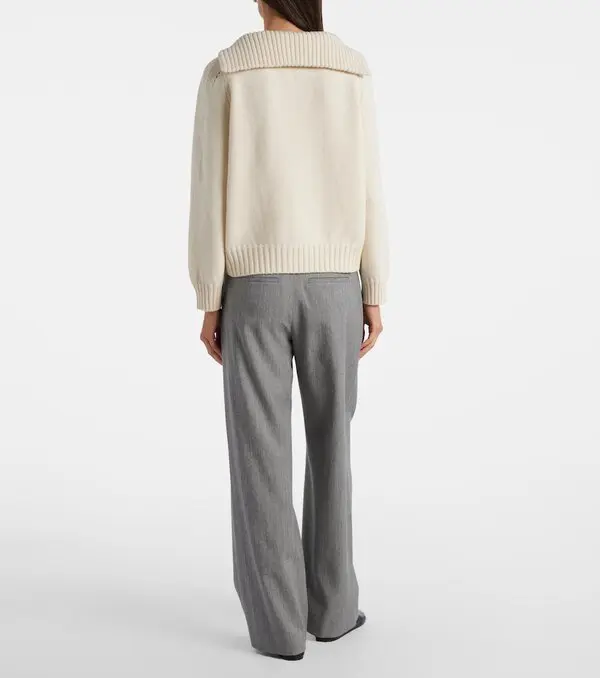 Plan C Wool And Cashmere V-neck Sweater - Beige