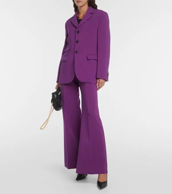 Plan C Single-breasted Cady Blazer - Purple