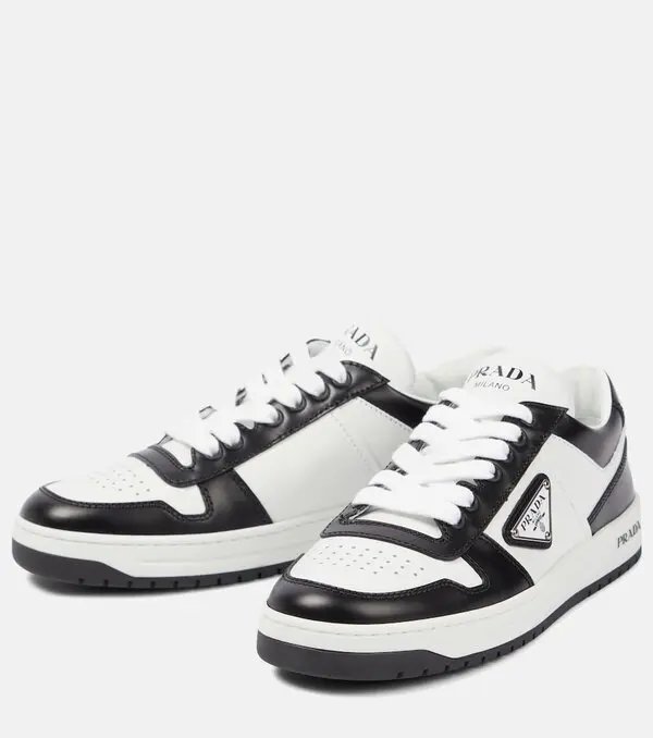 Prada Logo Leather Sneakers