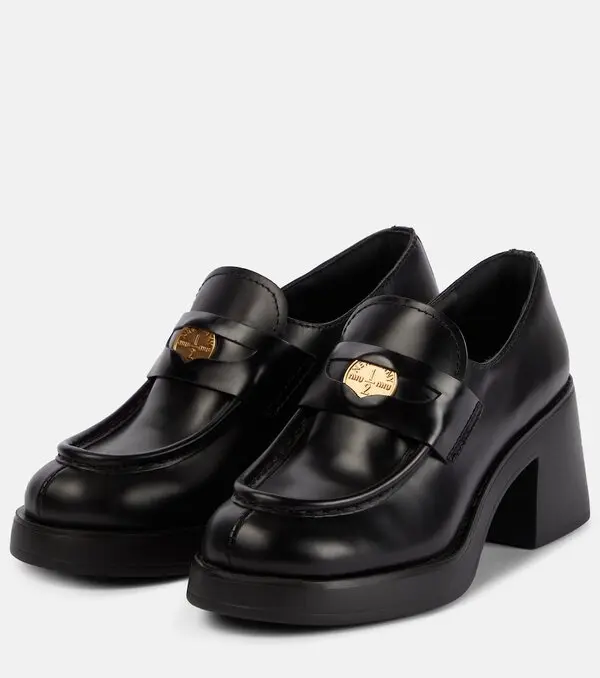 Miu Miu Leather Penny Loafers