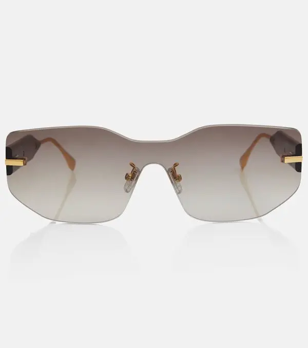 Fendi Shield Logo Sunglasses In Brown - 30% Off | Editorialist display picture 1