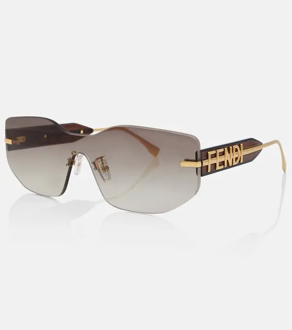 Fendi Dark Brown Shield Sunglasses s-l400.jpg main image 2