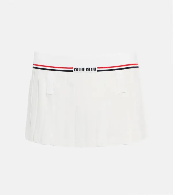 Miu Miu Pleated Miniskirt - White