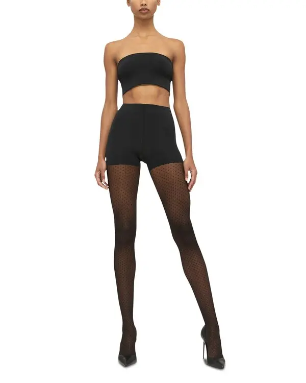 Wolford Control Top Dots Tights - Black