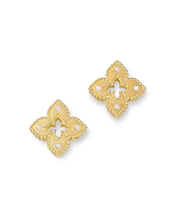Roberto Coin 18k Yellow Diamond Stud Earrings - Gold