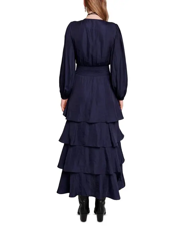 Maje Ruffinella Dress - Navy