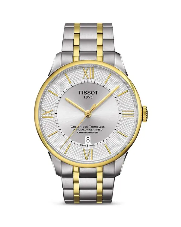 TISSOT Chemin Des Tourelles 42mm Watch - Silver/gold