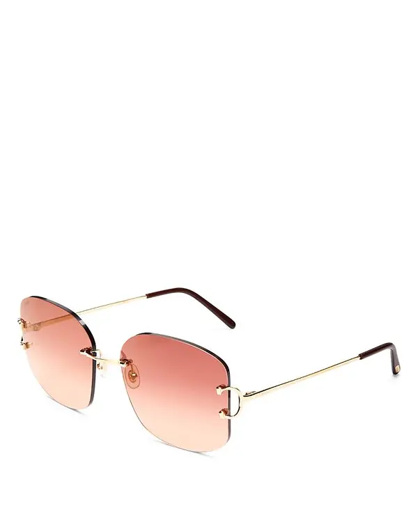 CARTIER Signature C Rimless Square Sunglasses - Red Gradient