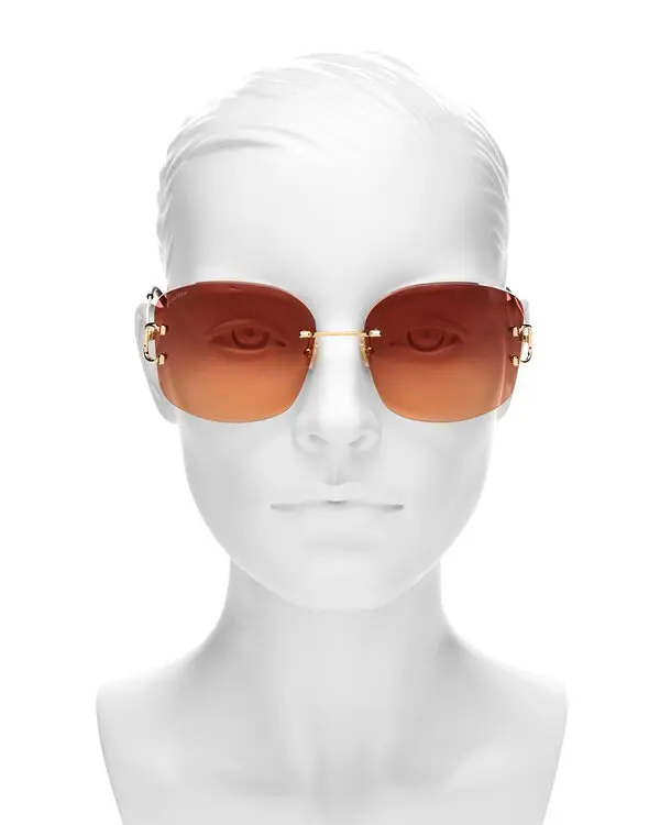 Cartier Signature C Rimless Square Sunglasses - Red Gradient