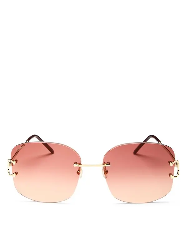 Cartier Signature C Rimless Square Sunglasses - Red Gradient