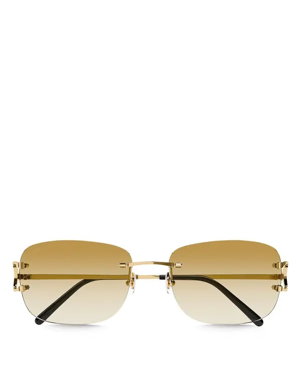 Cartier Signature C 24k Gold Plated Rimless Sunglasses - Gold/brown Gradient