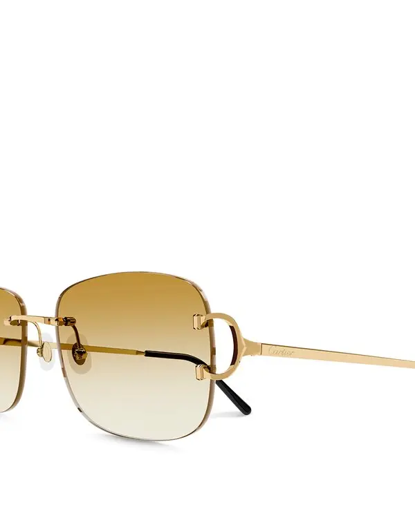 Cartier Signature C 24k Gold Plated Rimless Sunglasses - Gold/brown Gradient