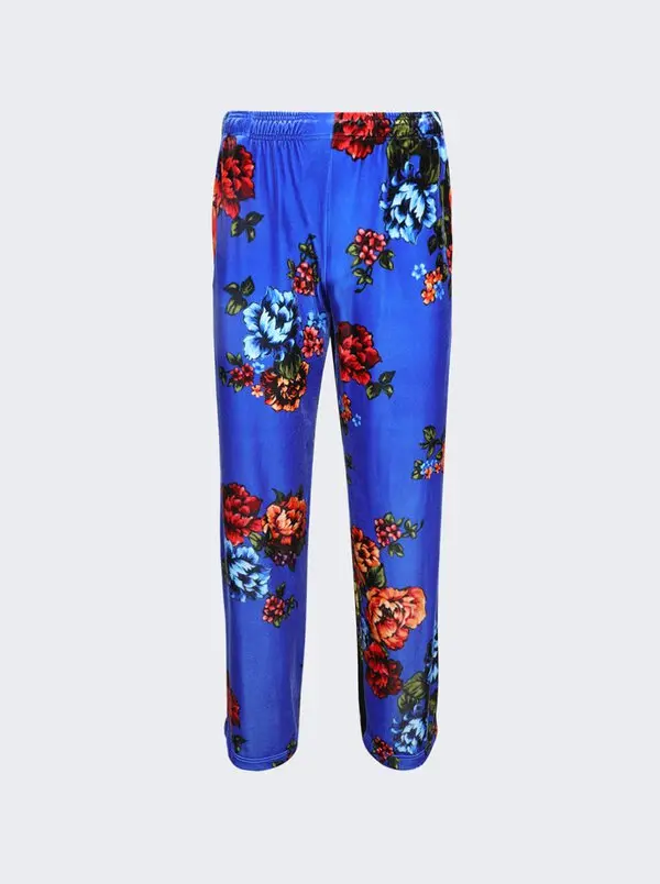 Vetements Velvet Flower Lounge Pants - Blue