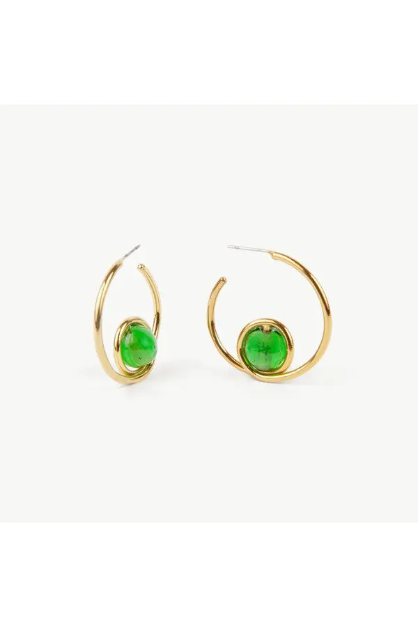 SOKO Mpira Glass Hoop Earrings - Gold