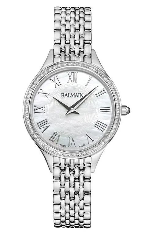 BALMAIN WATCHES Mother-of-pearl Diamond Bracelet Watch - Stainless Steel