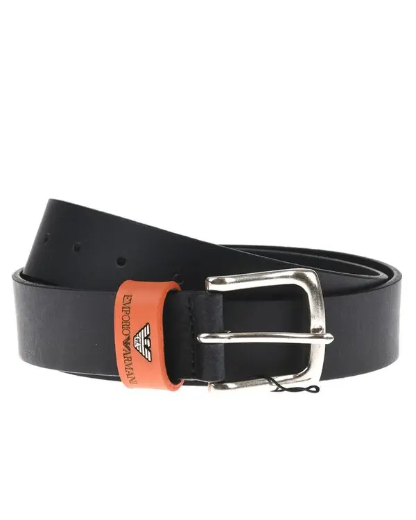Emporio Armani Buffalo Skin Belt - Black