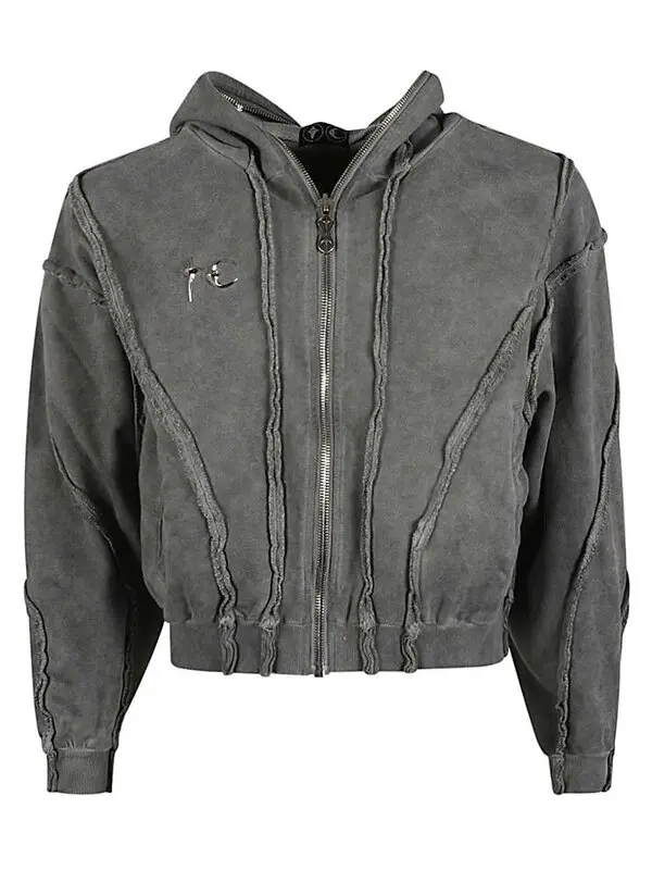 Thug Club Galdiator Cotton Zip-Up Hoodie In Grey - 33% Off