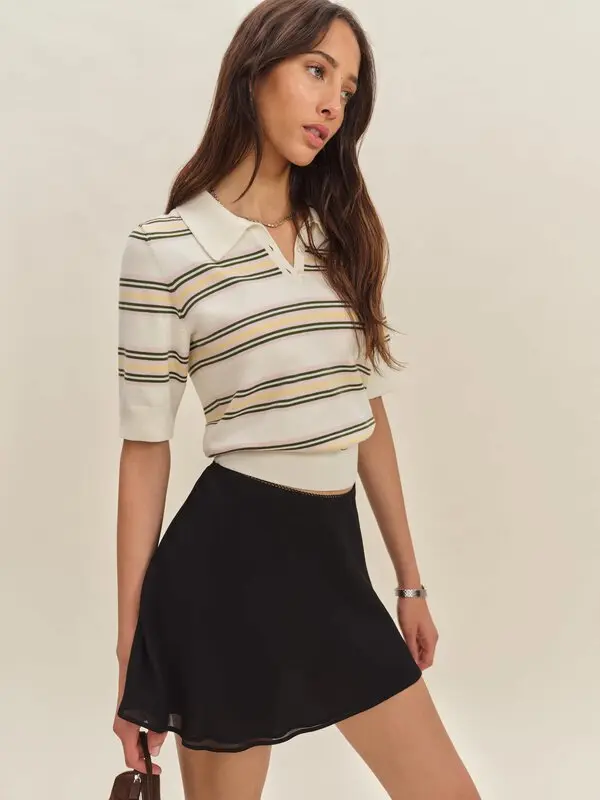REFORMATION Brandy Mini Skirt - Black