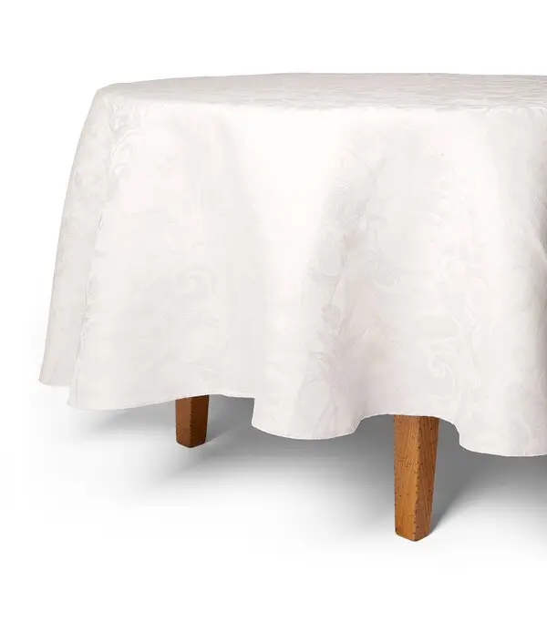 LE JACQUARD FRANÇAIS Linen Tivoli Round Tablecloth - Silver