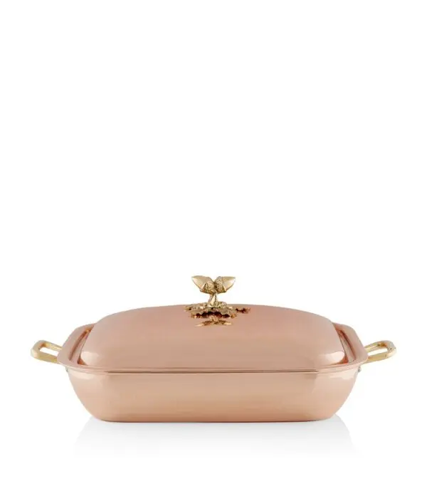 RUFFONI Historia Hammered Copper Roasting Pan With Lid